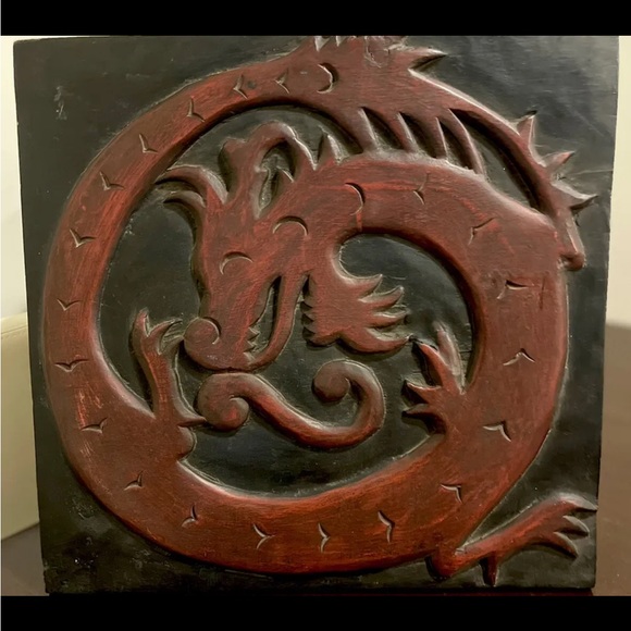 Wall Decor | Vintage Carved Wood Dragon Panel | Poshmark